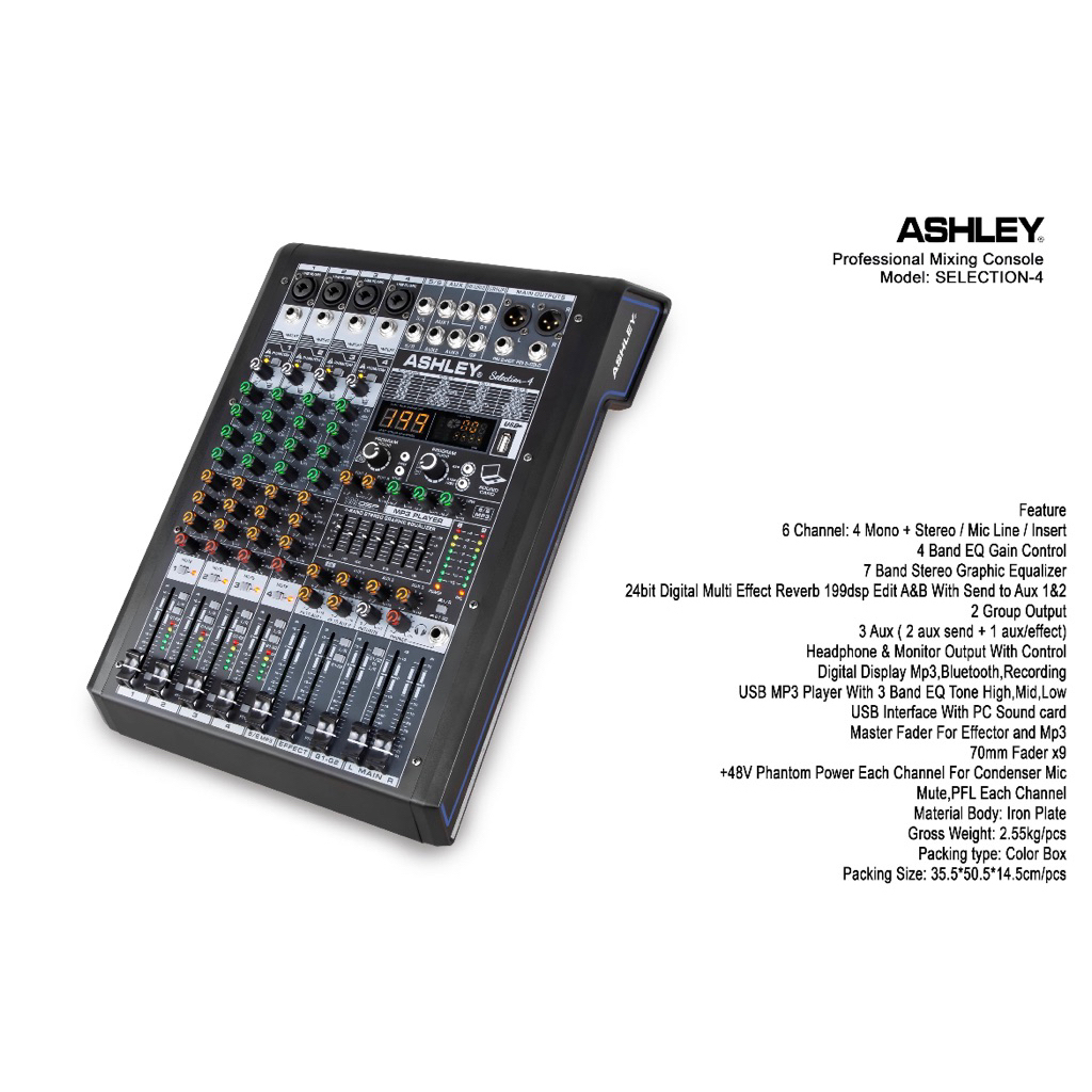 Jual Mixer Ashley Selection 4 Original 4 Channel Bluetooth - USB | Shopee Indonesia