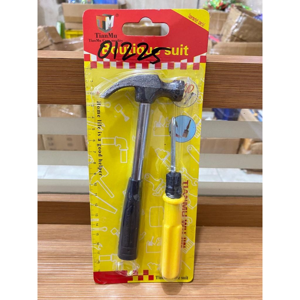 Jual 01225 Hammer Screwdriver Set 2 in 1 Obeng Bolak Balik + Palu ...