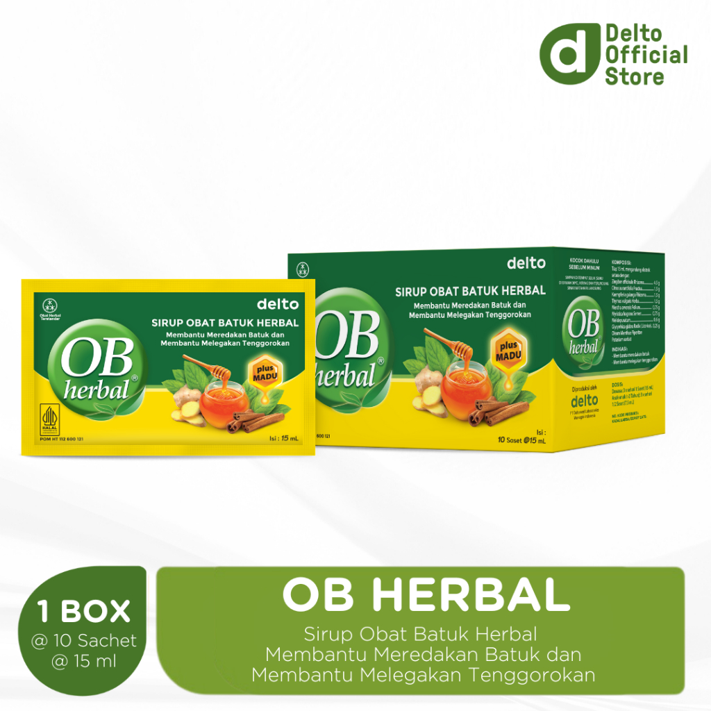 Jual OB Herbal Box 10 Sachet Sirup Plus Madu - Obat Batuk Herbal ...