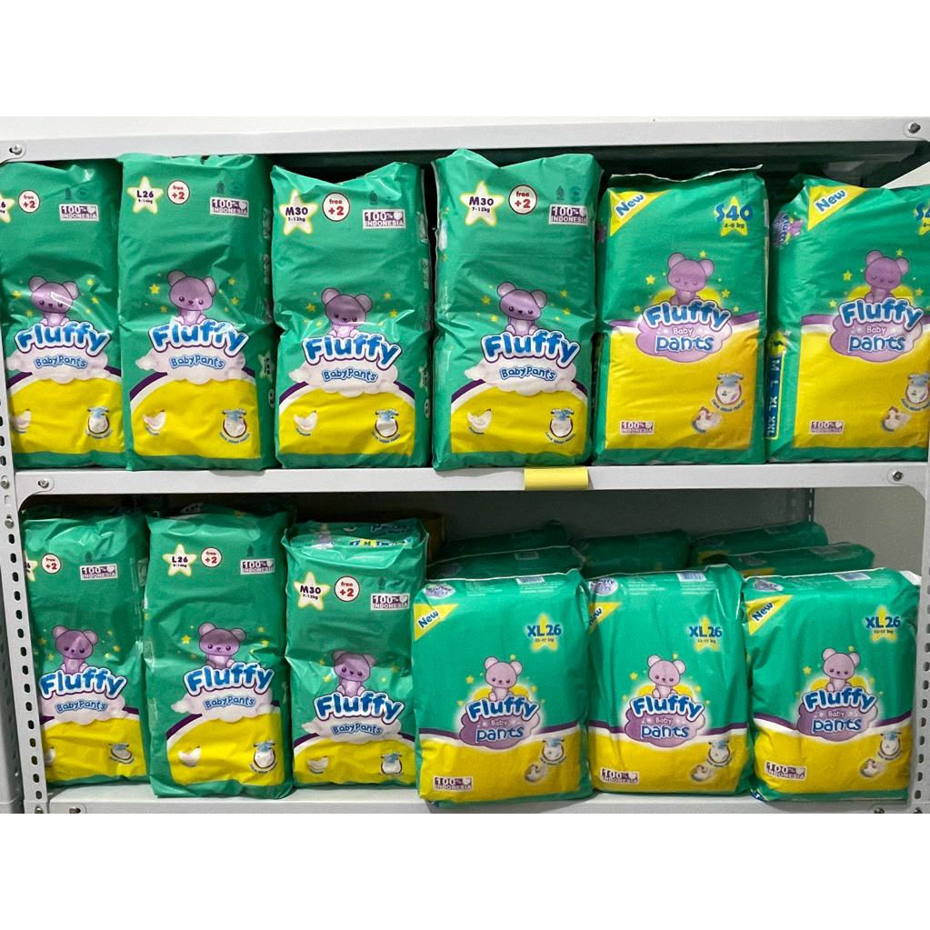 Jual FLUFFY Baby Diapers Pants Ukuran S40/M30/L26/XL26 Popok Bayi ...