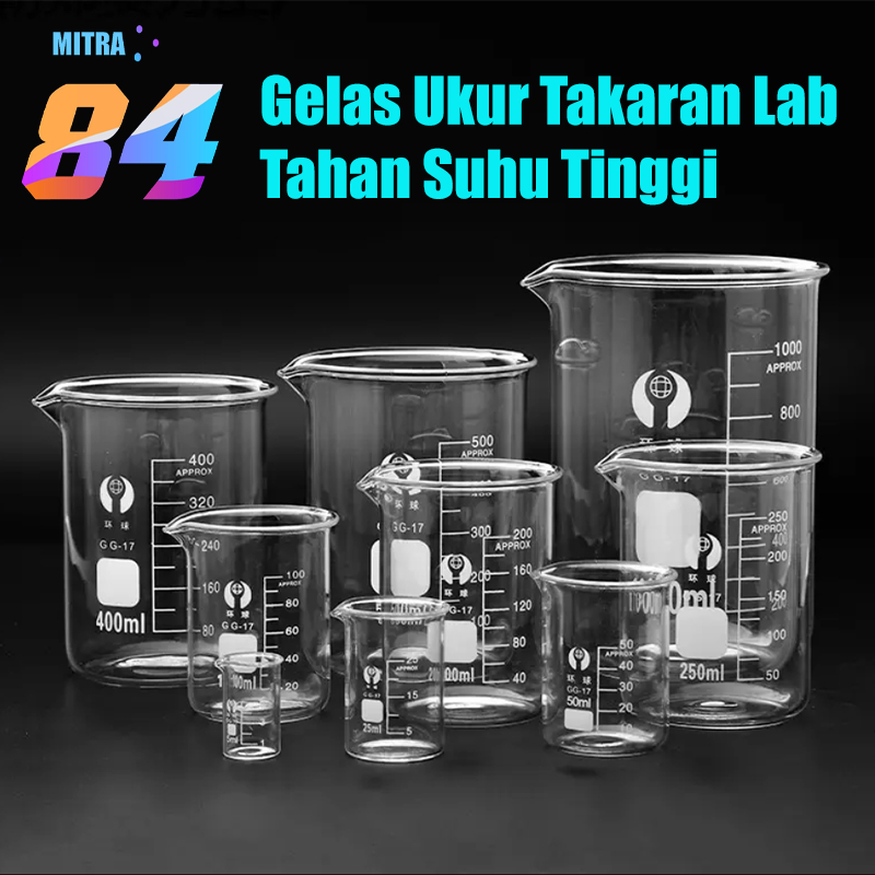 Jual Gelas Kaca Ukur Takaran Lab Tahan Suhu Tinggi Borosilicate Glass ...