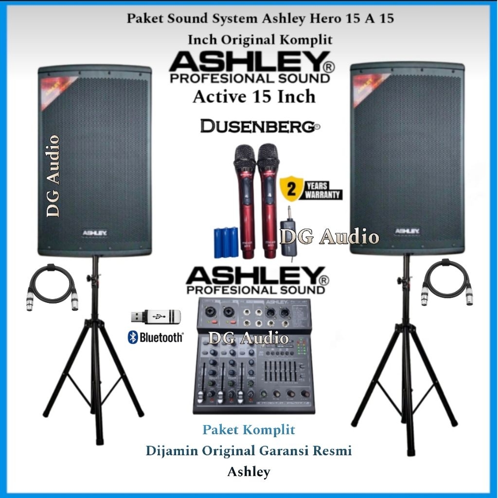 Jual Paket Speaker Sound System Ashley HERO 15A HERO15A Original 15 Inch Mixer Ashley 4 Channel ...