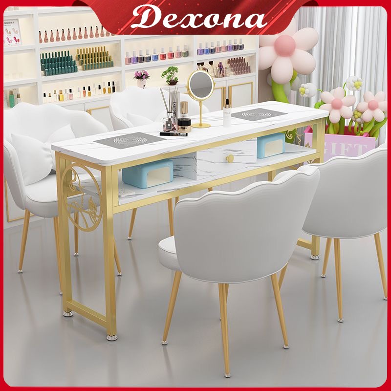 Jual Meja Nail Art Penyedot Debu 140/160cm Instalasi Mudah Dengan soket ...