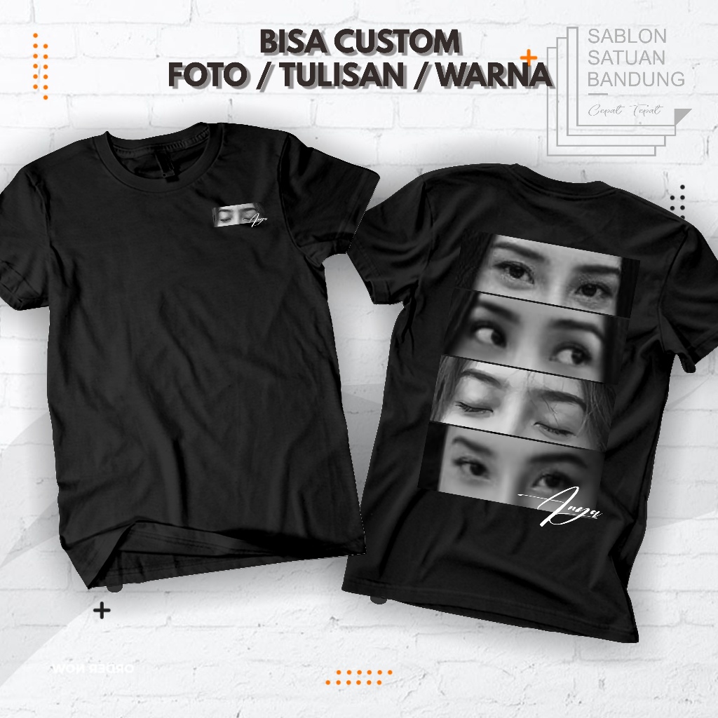 Jual Kaos Bucin My Eyes She Is Mine Custom Foto Mata Pacar Bisa Ganti ...