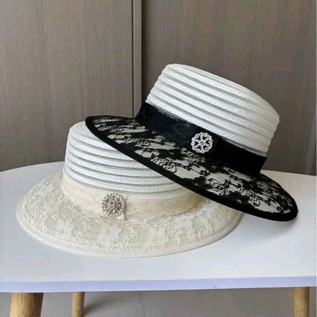 Jual Topi Wanita Gaya Inggris & Eropa Vintage – Topi Datar Flat Top ...