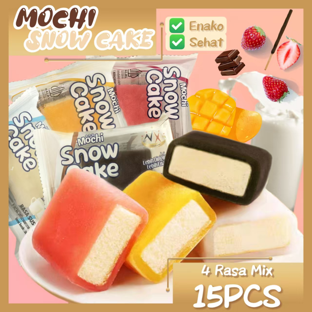 Jual 【HALAL】Mochi Snow Cake 4 Rasa MIX 15PCS/ SEGAR Snow Cake /Kue ...