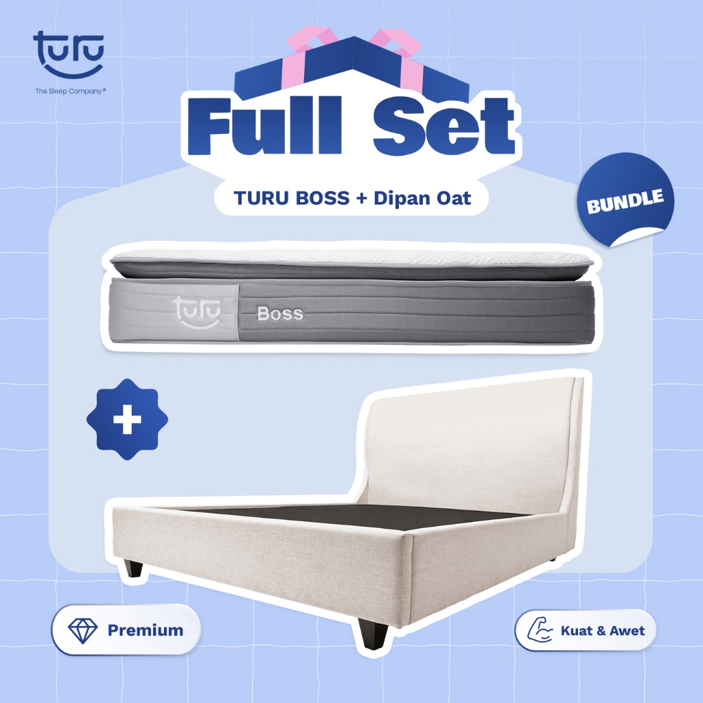 Jual Set Bundle Pocket Spring Bed TURU BOSS + Dipan PEANUT / OAT TURU ...