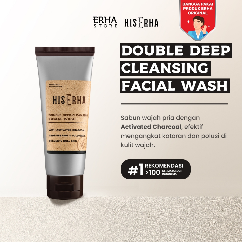 Jual HIS ERHA Double Deep Cleansing Facial Wash 100gr - Pencuci Muka ...