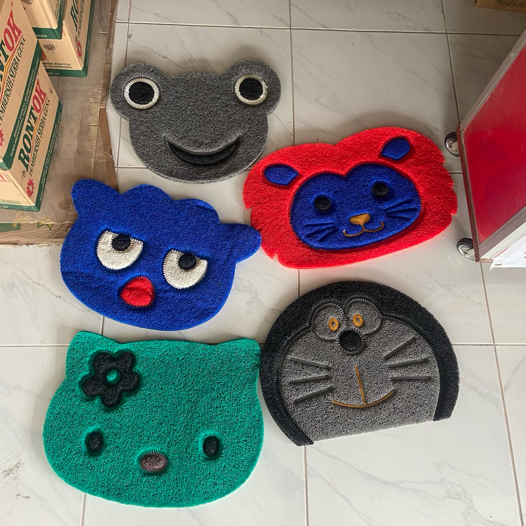 Jual Keset Mie Karakter Lucu Bahan PVC Anti Slip Motif Jejak Kaki, Ikan ...