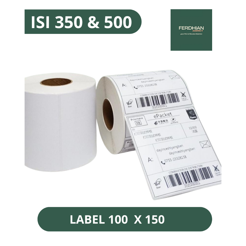 Jual LABEL STICKER THERMAL 100 X 150 BARCODE 100X150 UKURAN A6 KERTAS RESI AWB PRINTER XPRINTER ...