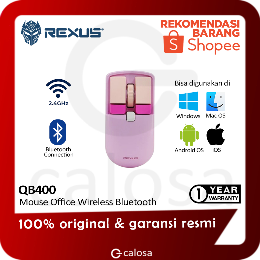 Jual Rexus QB400 / QB 400 Mouse Office Wireless Bluetooth | Shopee ...