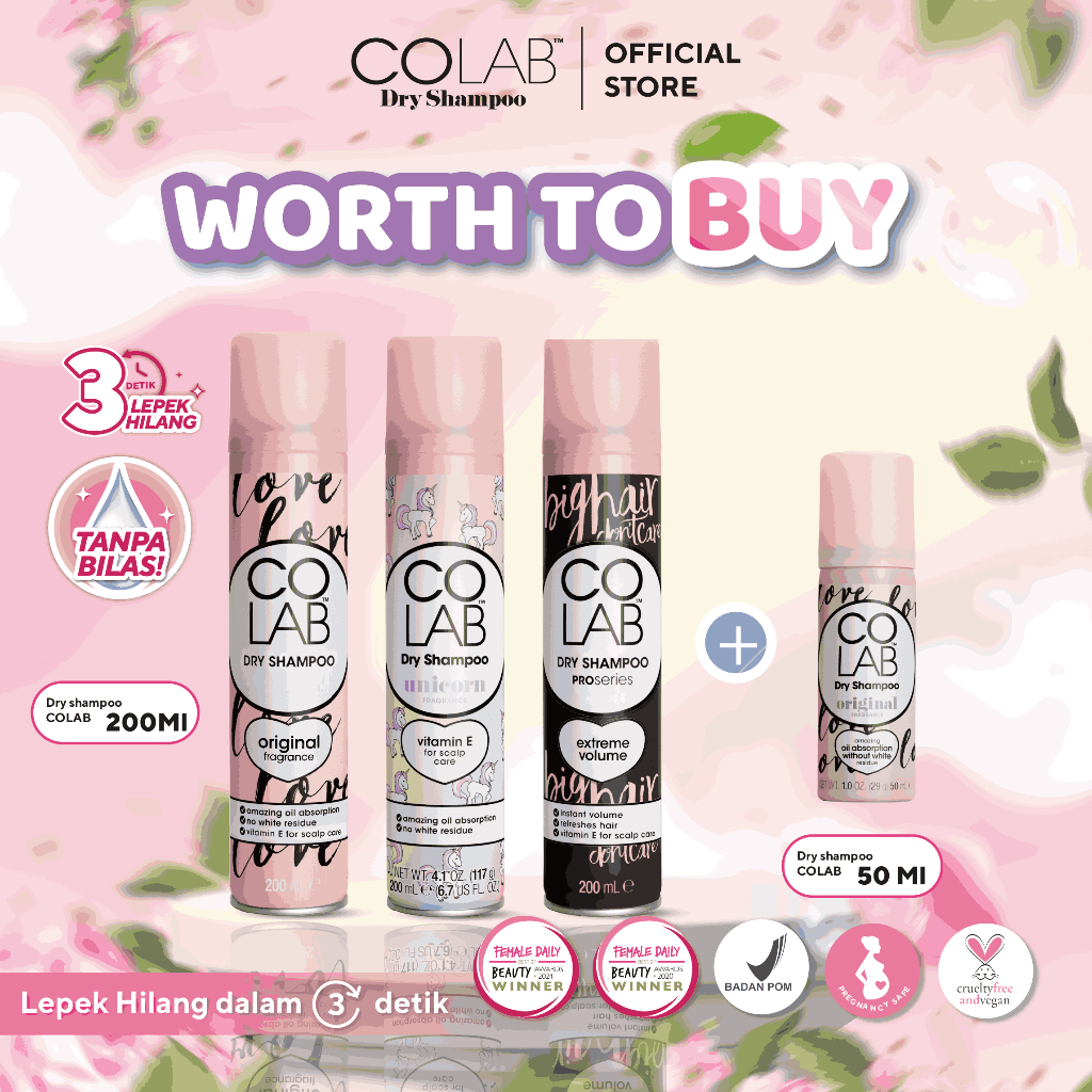 Jual COLAB Dry Shampoo BUY 1 GET 1 « COLAB Dry Shampoo 200ml FREE COLAB ...