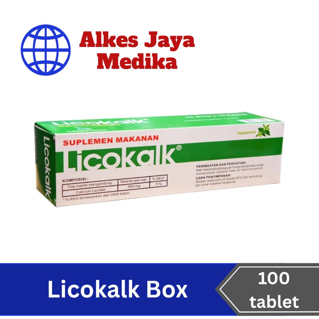 Jual Licokalk Box Isi 100 Tablet - Vitamin Kalsium | Shopee Indonesia