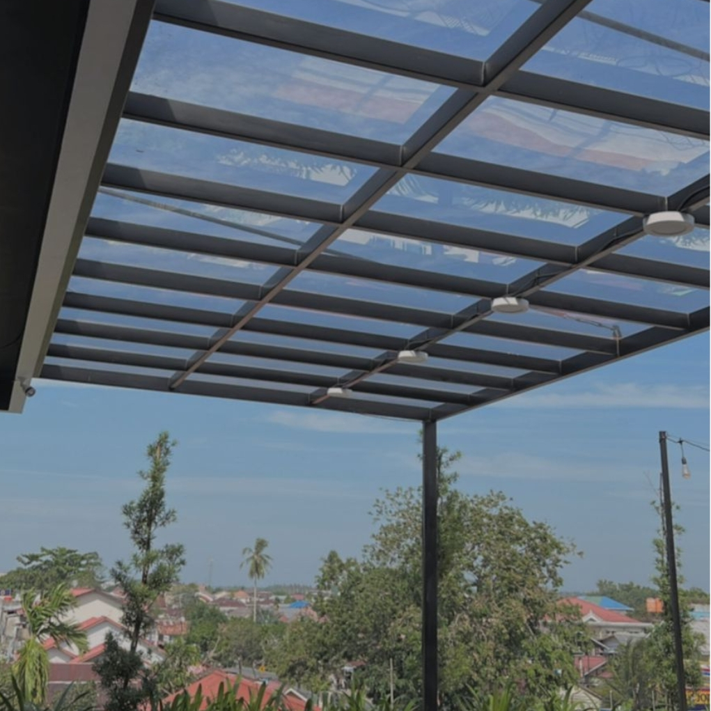 Jual Kanopi Transparan Rangka Besi hollow Galvanis Atap Solarflat atau ...