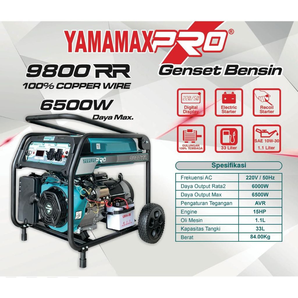 Jual Mesin Genset YAMAMAX Pro 9800 RR / Generator Bensin 6500 watt ...