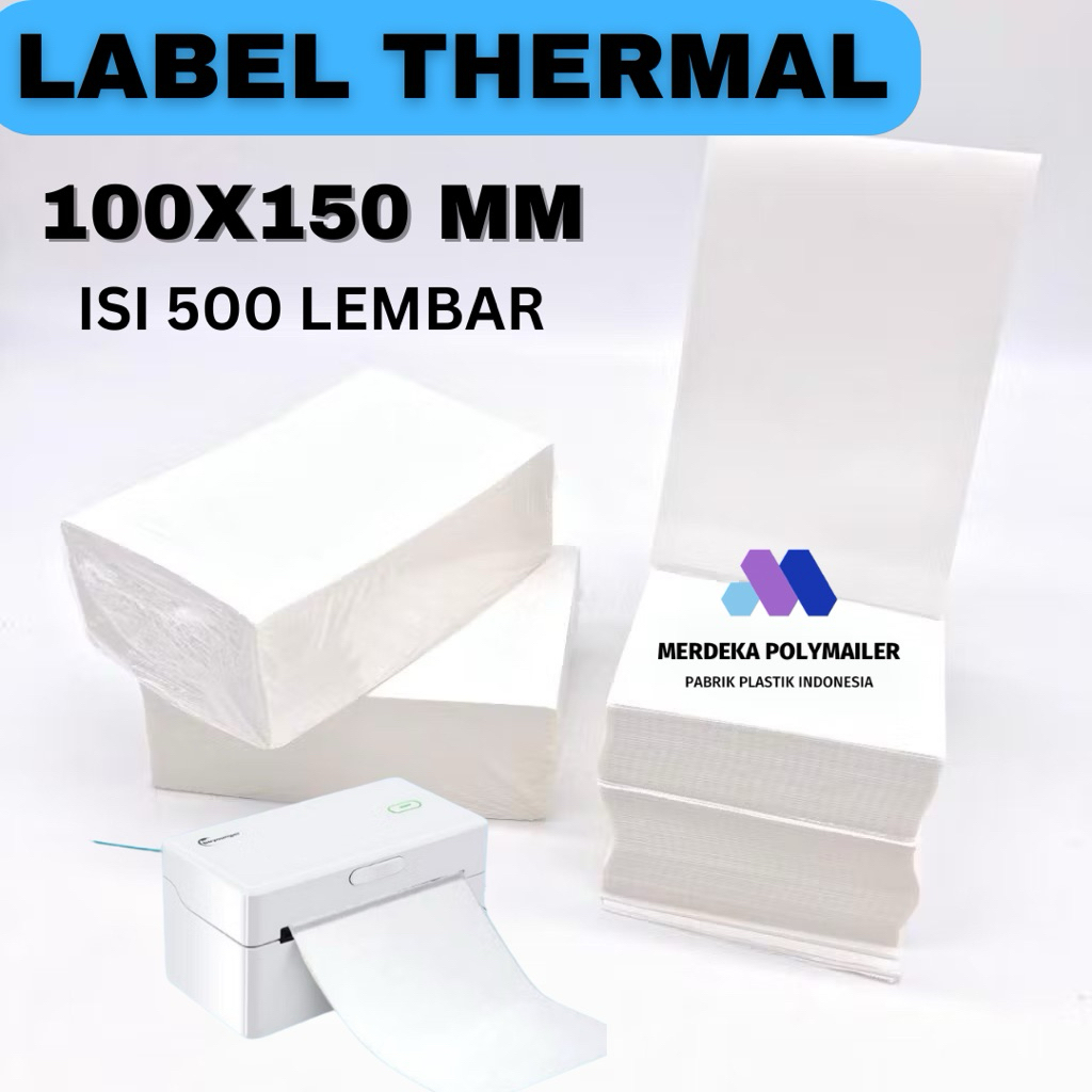 Jual Label stiker Thermal Resi 100x150mm Waterproof / Sticker Label Continuous / Label Kertas ...