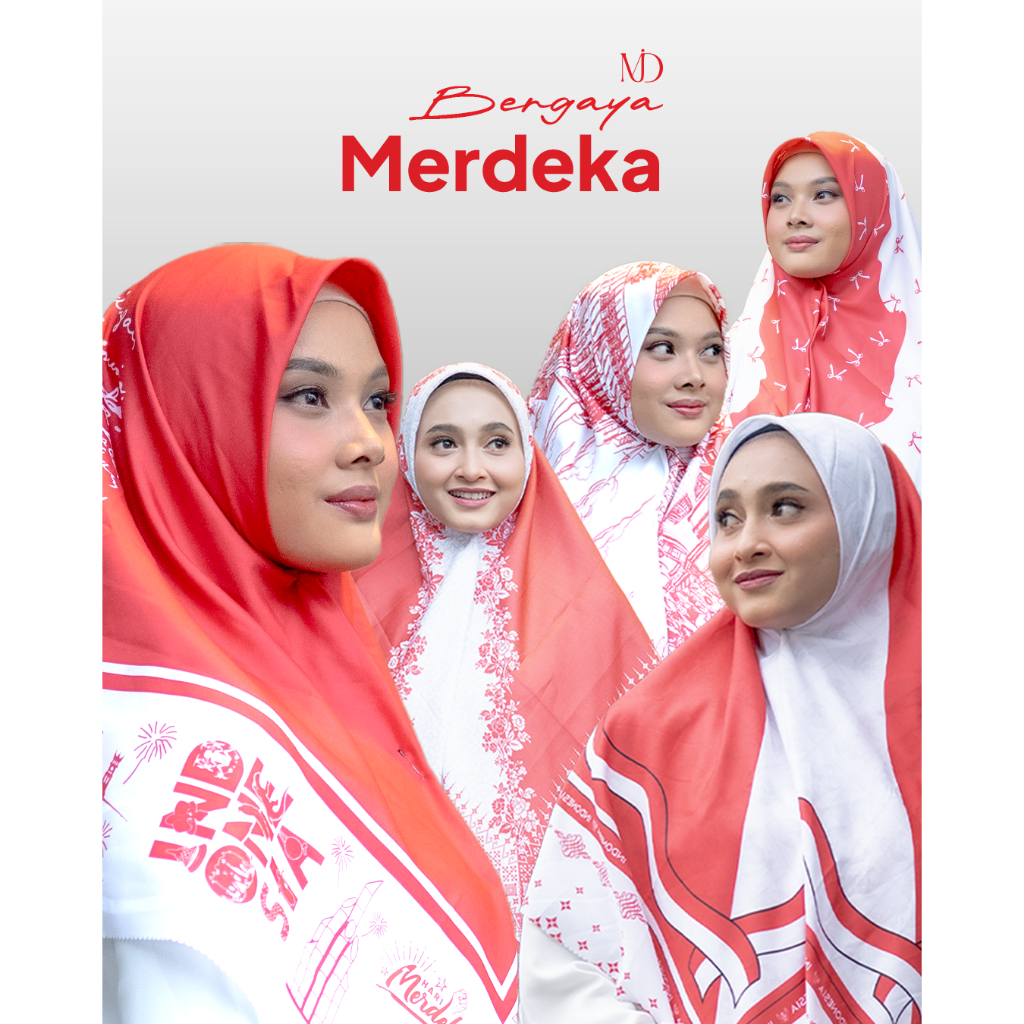 Jual Hijab Segiempat Standar dan syari Spesial Kemerdekaan merah putih ...