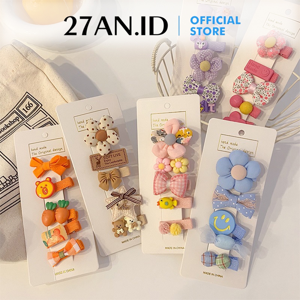 Jual (27AN.ID) Jepit Rambut H949 Set Isi 5 Pcs Aksesoris Rambut Pita ...