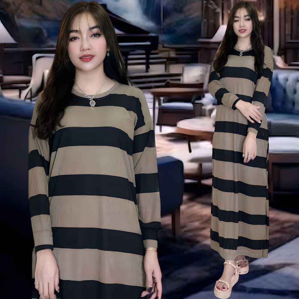 Jual FATINAH LD 120 DRESS MAXY OVERSIZE BAHAN KNIT | Shopee Indonesia