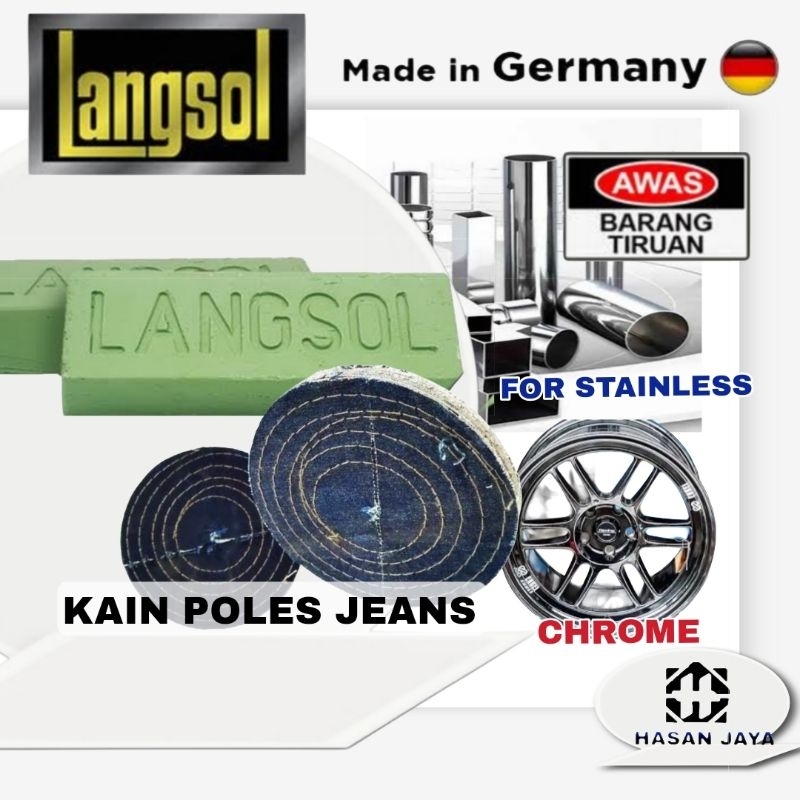 Jual BATU POLES LANGSOL / Watu Ijo / Kain Poles Jeans Stainless ...