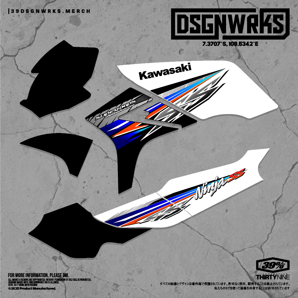 Jual STIKER STRIPING MOTOR Kawasaki Ninja R, Ninja SS Motif Custom Big ...