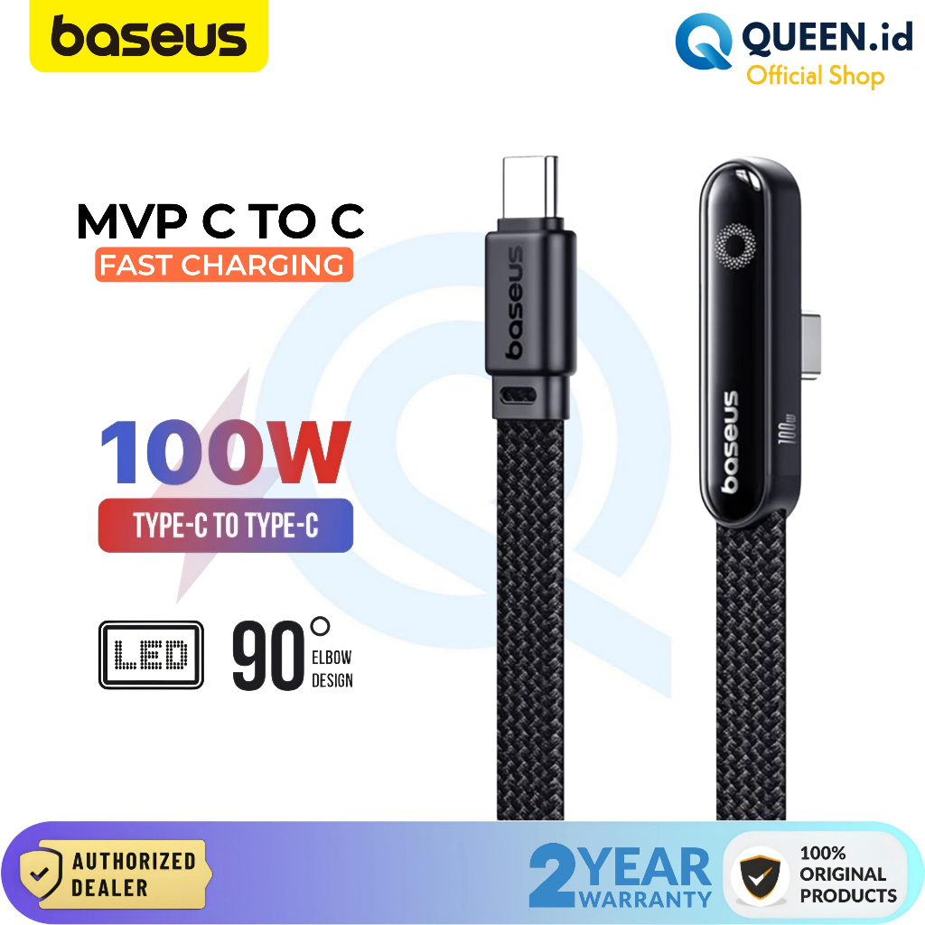 Jual Baseus MVP 3 Kabel Data Charger USB TYPE C to C 100W PD QC 2M Fast Charging Nylon Braided ...