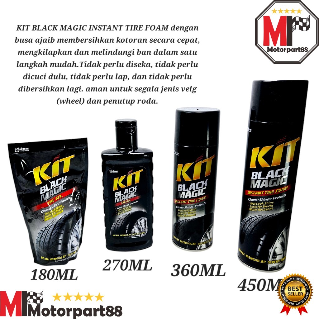 Jual KIT BLACK MAGIC TIRE GEL DAN INSTANT FOAM semir ban pengkilap ban ...