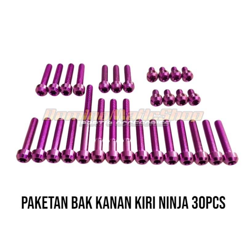 Jual baut titanium gr5 paketan bak kanan kiri ninja isi 30pcs sesuai gambar | Shopee Indonesia