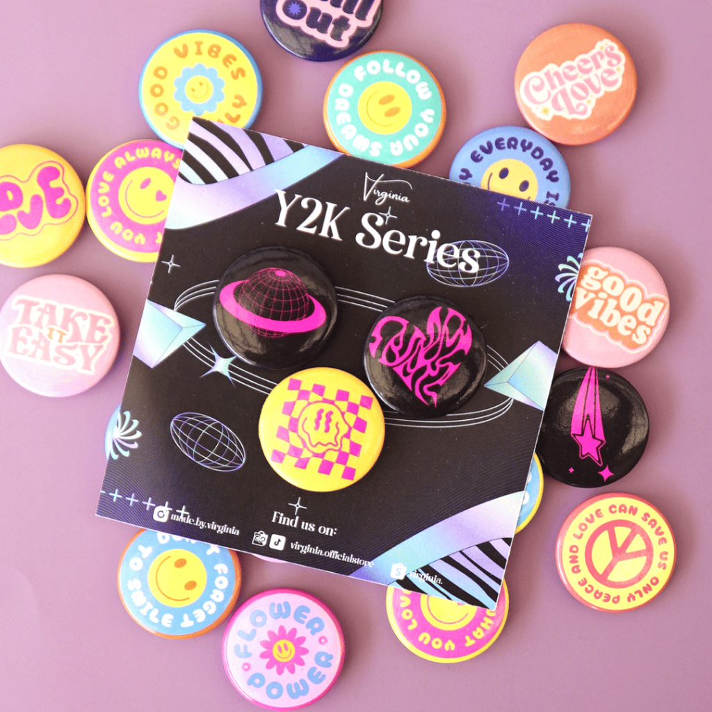 Jual PAKET (isi 3pcs ukuran 32mm) Y2K 1 - Lucu Bros Pin Tas Aesthetic ...