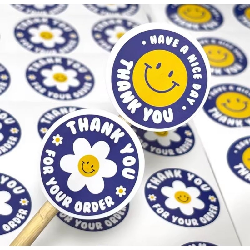 Jual ( 5 Lembar = 60 Pcs ) Stiker Label THANK YOU HAVE A NICE DAY ...