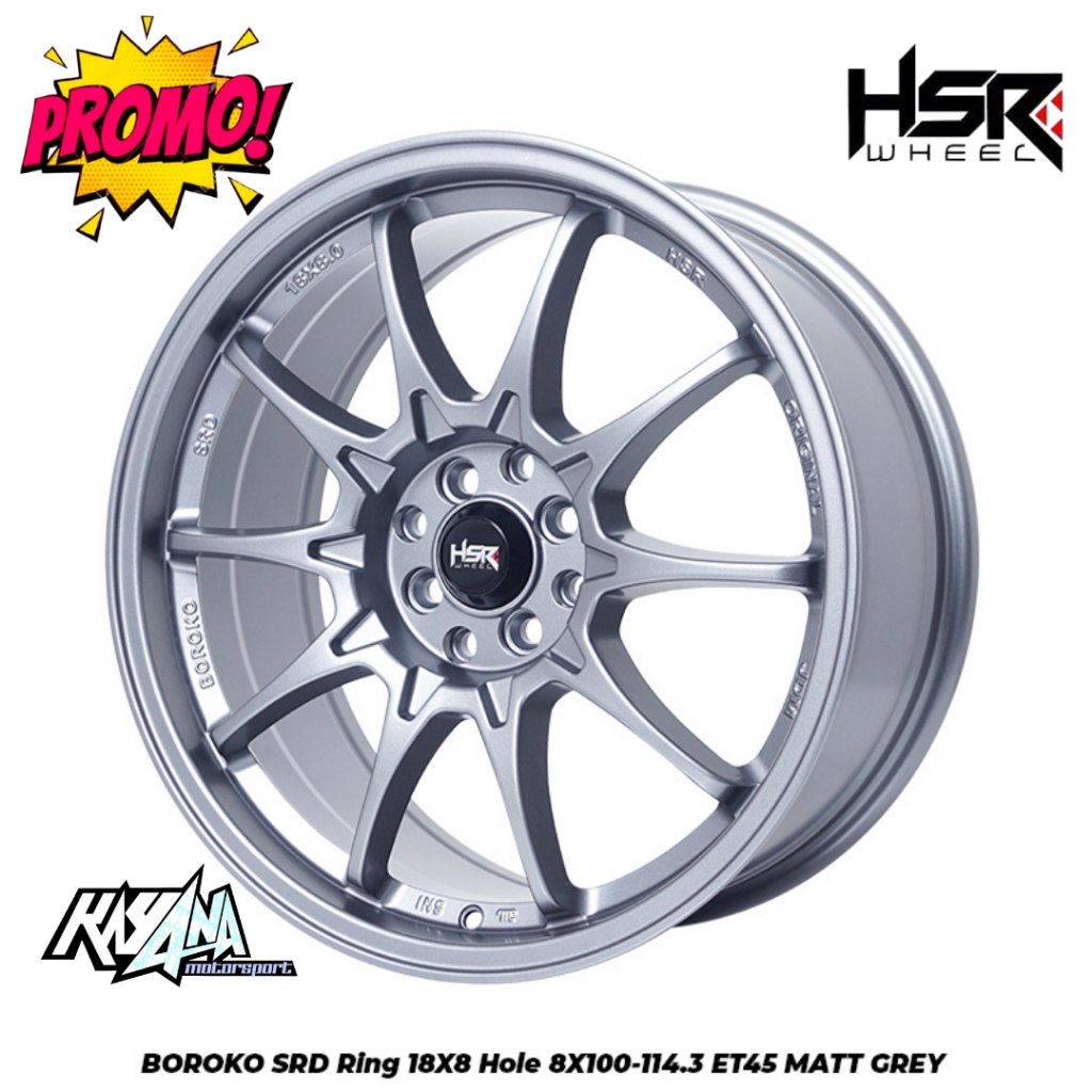 Jual Velg ce28 R18 original hsr boroko srd lebar 8 pcd 4x100/114 et45 grey pelek raize rocky ...