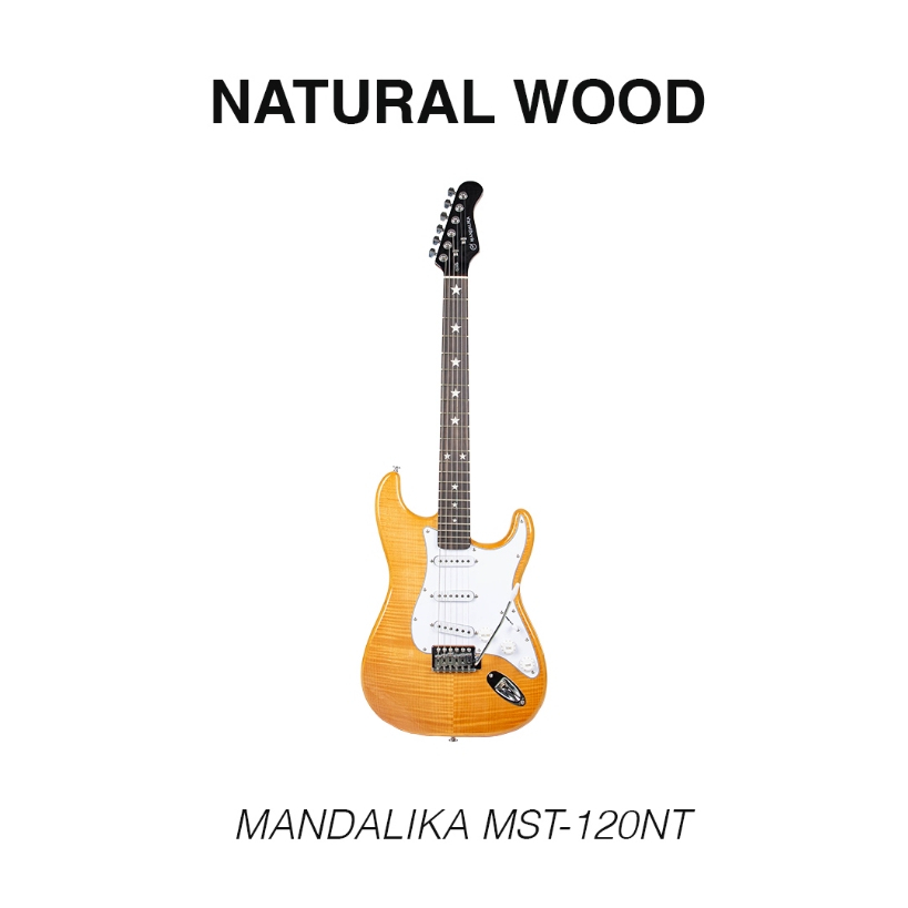 Jual Gitar Listrik MANDALIKA Model Stratocaster MST-120NT Natural Wood ...