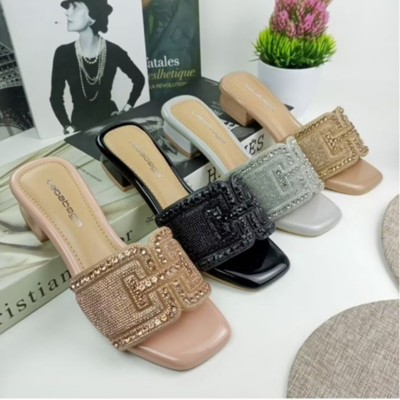 Jual Sendal Teplek Kekinian Wanita Heels Sandal Cewek Hak 3cm Size36-41 ...