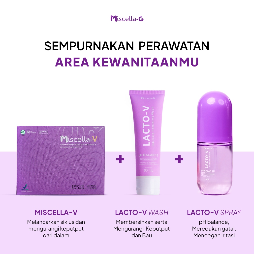 Jual Miscella-G Bundle Miscella-V + Lacto-V Spray + Lacto -V Wash ...