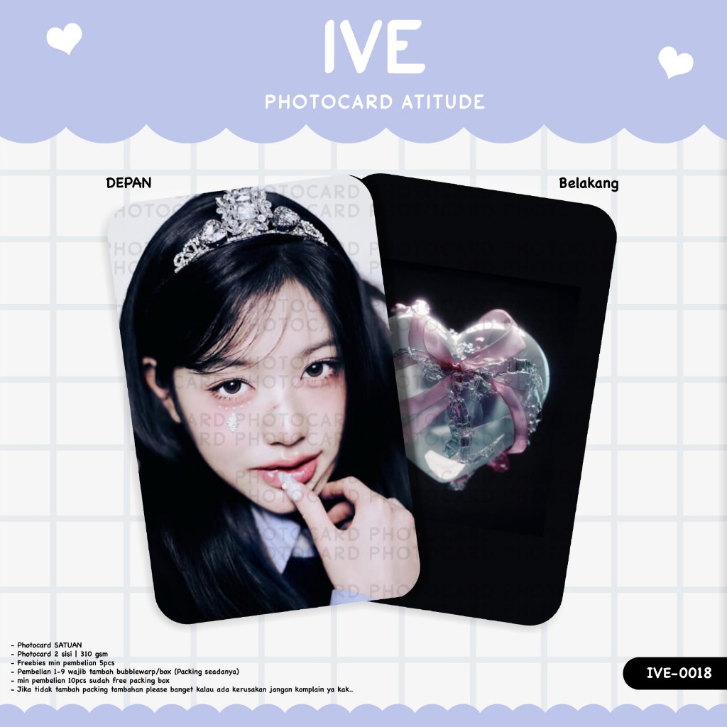 Jual PHOTOCARD KOLEKSI TERBARU IVE ATITUDE UNOFFICIAL 2 SISI LAMINASI GLOSSY BAHAN TEBAL FANMADE ...