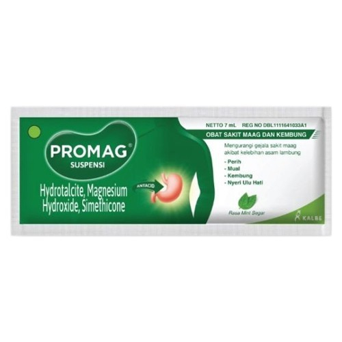Jual Promag Suspensi Sachet Isi 7 ml Obat Maag Cair Kembung Mual ...