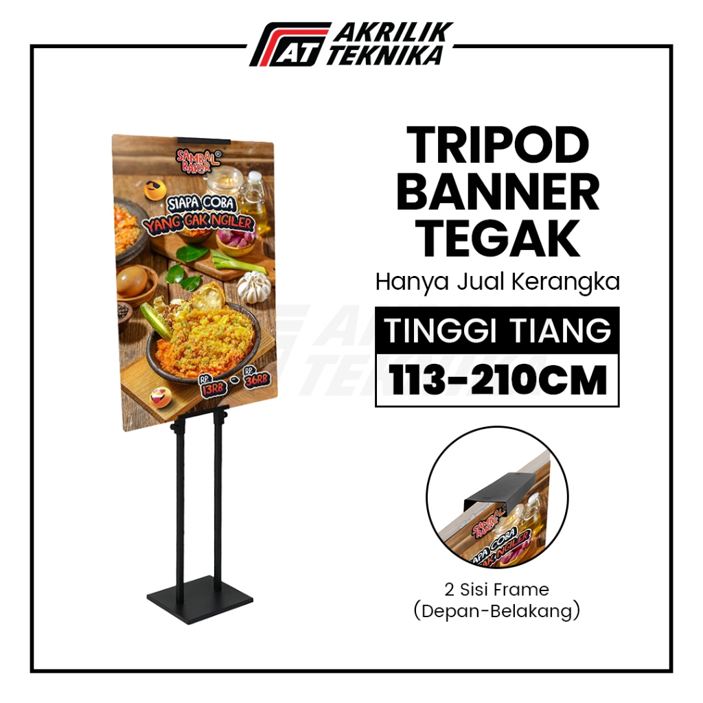 Jual Tripod Banner / Tripod Tegak 2 Sisi / Stand Display Spanduk Poster ...