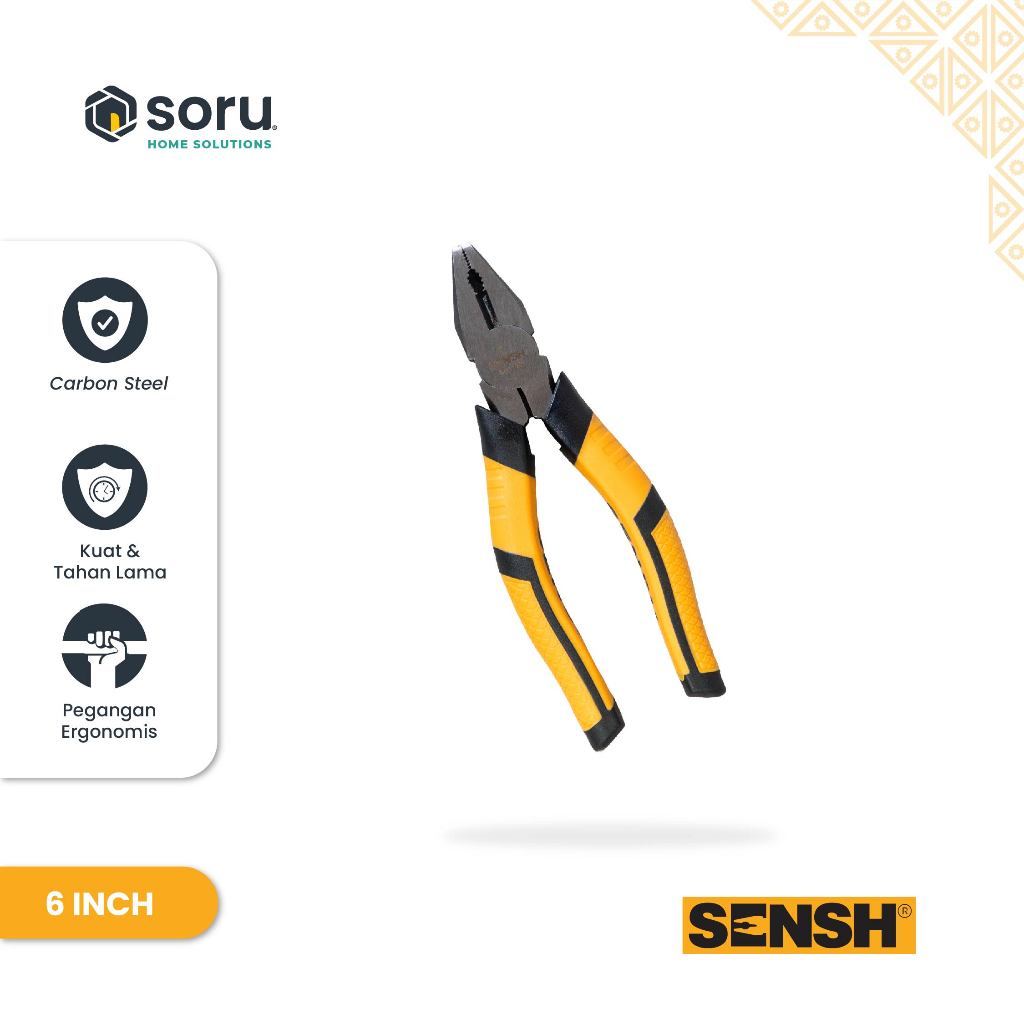 Jual SORU - Tang Kombinasi 6 Inci Ergonomis Carbon Steel Pegangan Anti ...