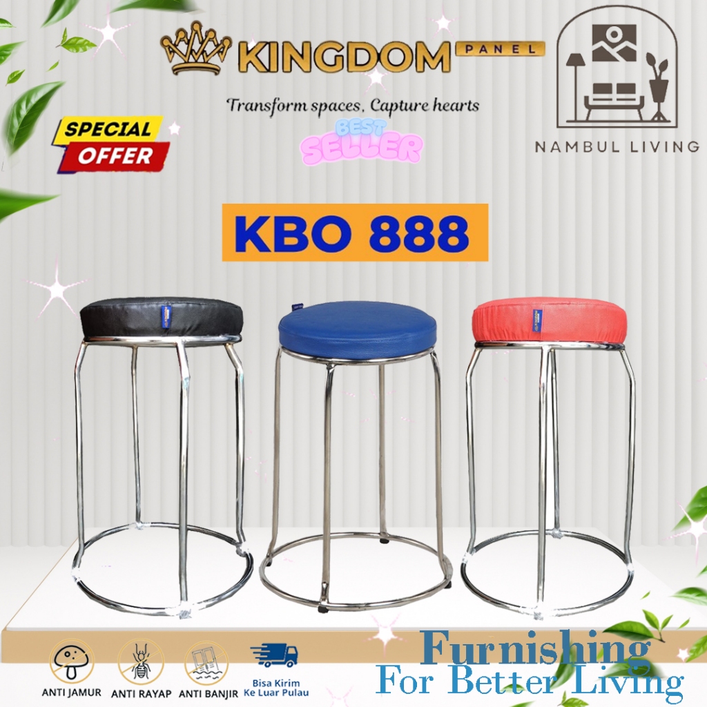 Jual Kingdom Kursi Bangku Cafe Besi Oreo Bulat Bisa Ditumpuk Minimalis ...