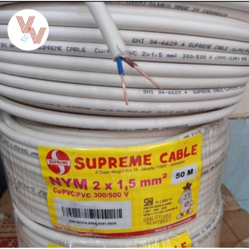 Jual kabel listrik SUPREME 2x1,5 NYM kawat tembaga harga/meter | Shopee Indonesia