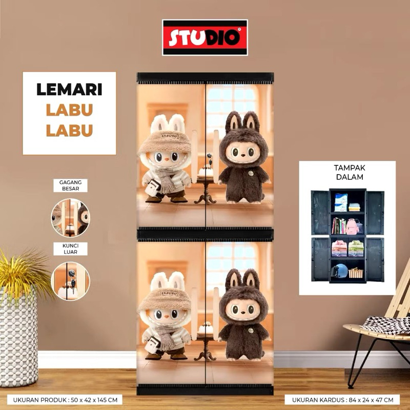 Jual Lemari LABUBU Jumbo Lemari Hanger Besar ada Kunci | Shopee Indonesia