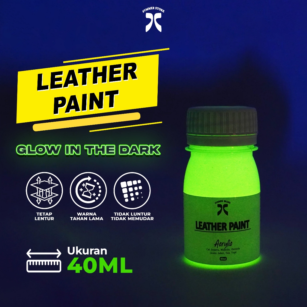 Jual Sayaka - Cat Glow In The Dark Leather Paint Canvas Cat Sepatu 40ml ...