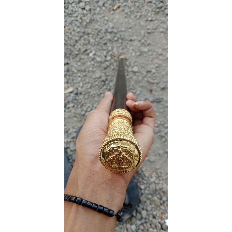 Jual tongkat komando kayu galih kelor hitam super dengan ornamen Wesi ...