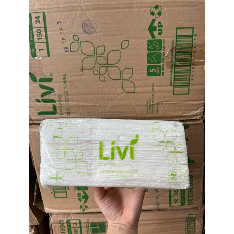 Jual Tissue Livi Hand Towel Multifold Everyday 150 Sheets 1ply / Tissue ...
