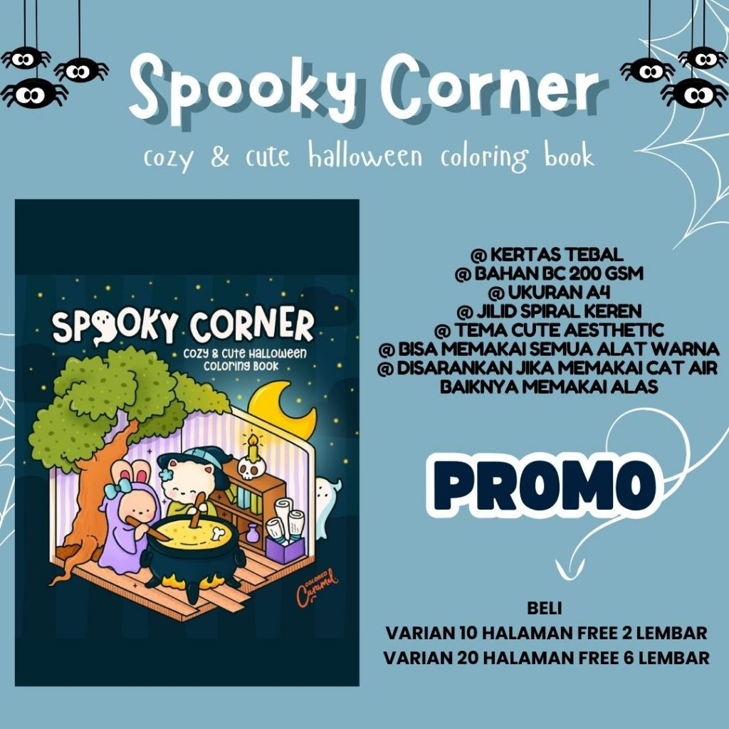 Jual Buku Mewarnai Spooky Corner Cute & Cozy Halloween Coloring Book ...