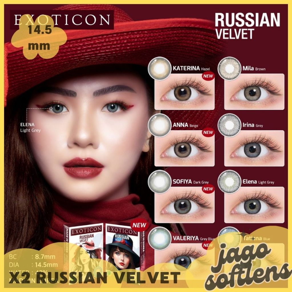 Jual JAGO SOFTLENS BISA COD – SOFTLENS X2 RUSSIAN VELVET 14,5MM NATURAL ...