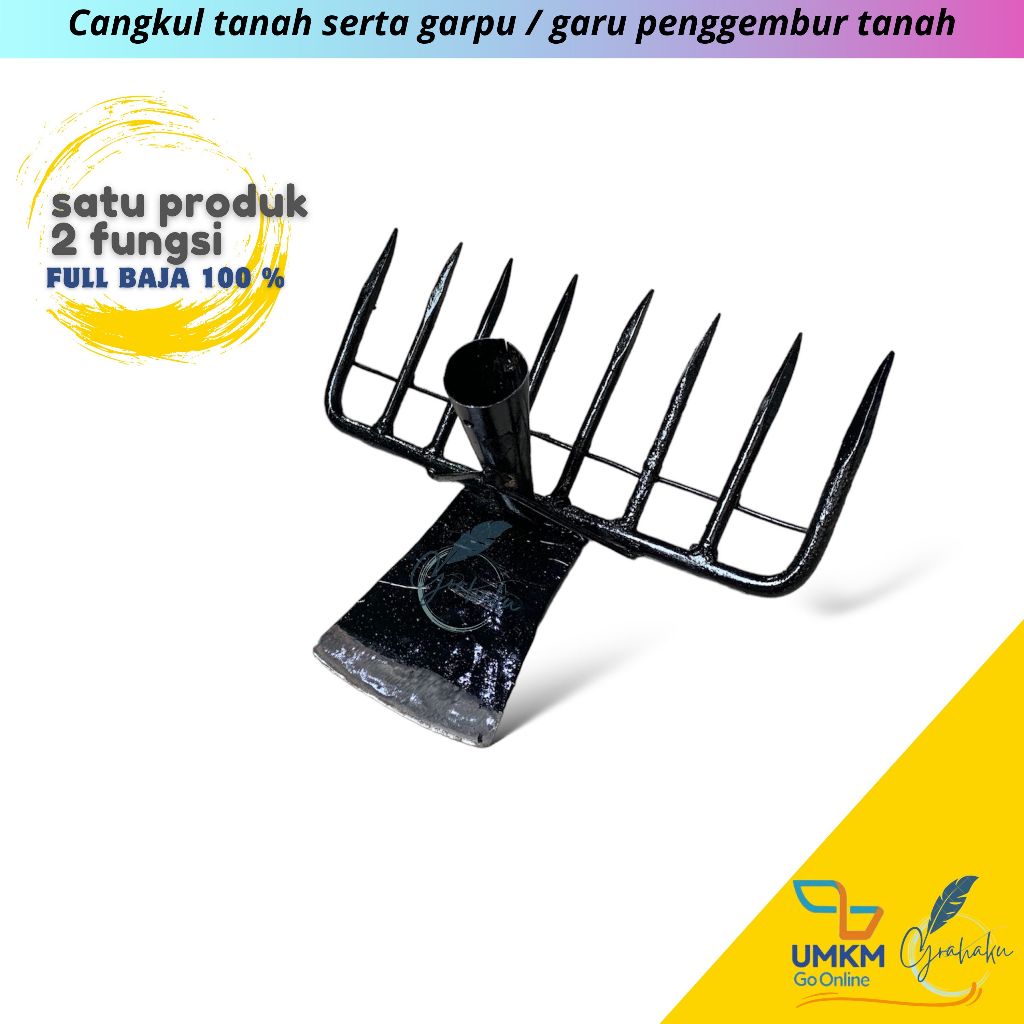Jual Cangkul Tanah Plus Garu 8 Mata Lebih hemat - Garuk Tanah Baja ...