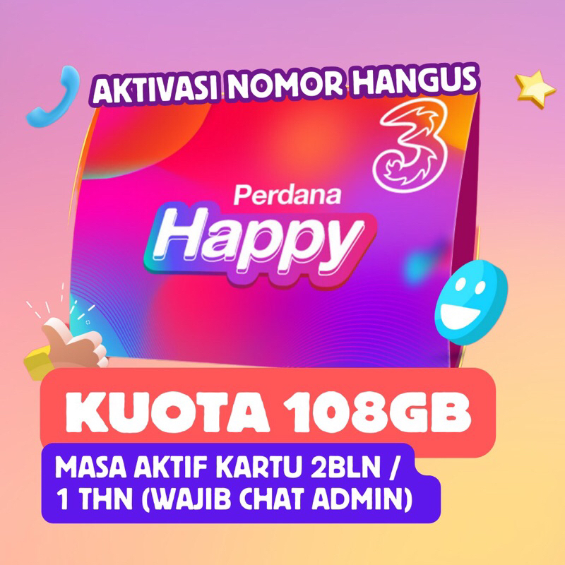 Jual Aktivasi Kartu Hangus Jadi Perdana Happy Kuota 106GB MASA Aktif ...