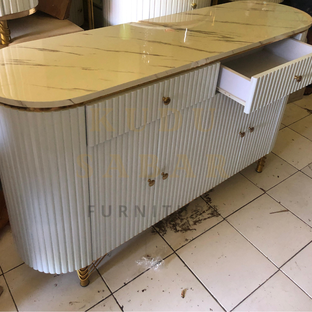 Jual Buffet TV Minimalis Modern 120cm | Lemari Credenza Marmer Gold ...