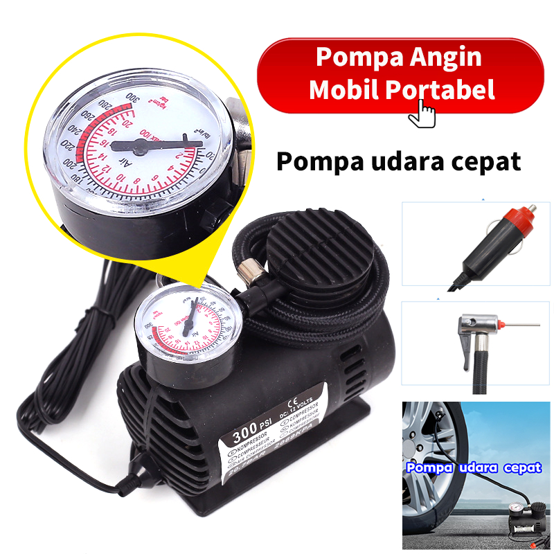 Jual Pompa Angin Mobil 12V Portabel - Isi Ban Mobil/Motor 3X Cepat ...